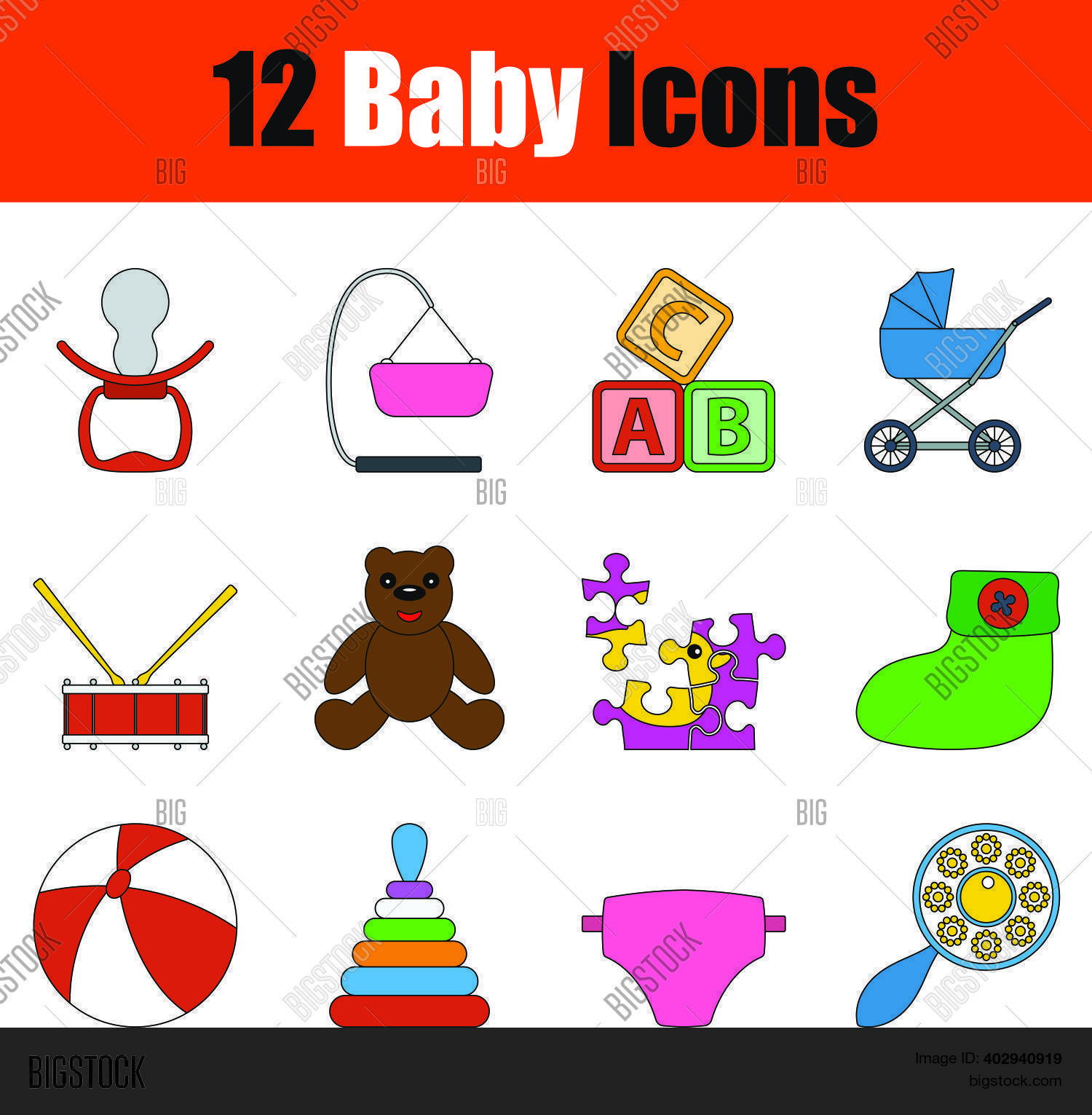 Baby Icon Set. Flat Vector & Photo (Free Trial) | Bigstock
