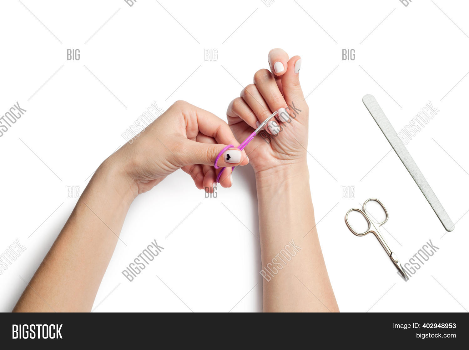 Female Hands Hold Nail Image & Photo (Free Trial) | Bigstock
