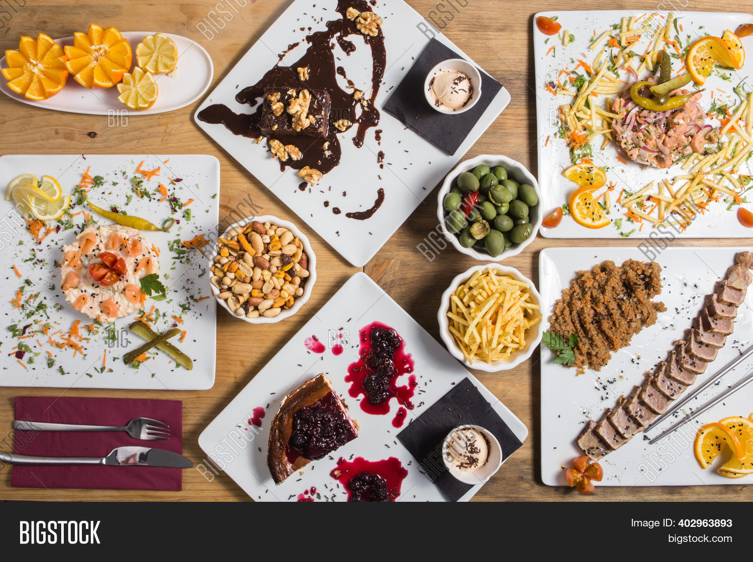 Set Restaurant Food On Image & Photo (Free Trial) | Bigstock