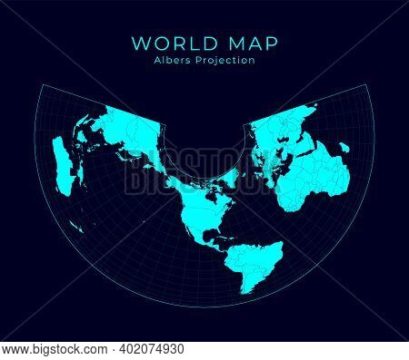 Map World. Albers Vector & Photo (Free Trial) | Bigstock