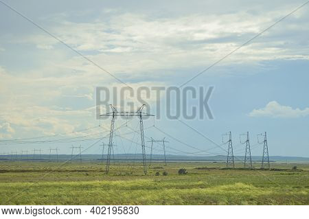 Many Power Lines Field Image & Photo (Free Trial) | Bigstock