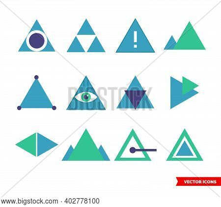 Triangle Icon Set Vector & Photo (Free Trial) | Bigstock