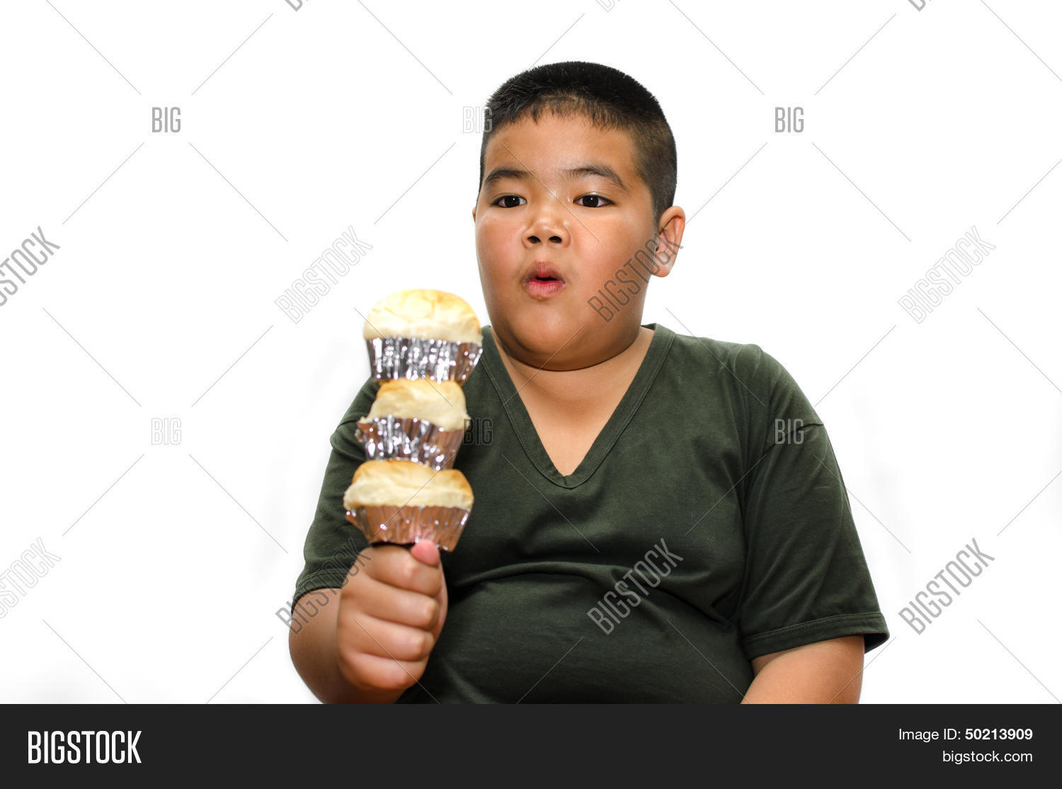 Hungry Obese Fat Boy Image & Photo (Free Trial) | Bigstock