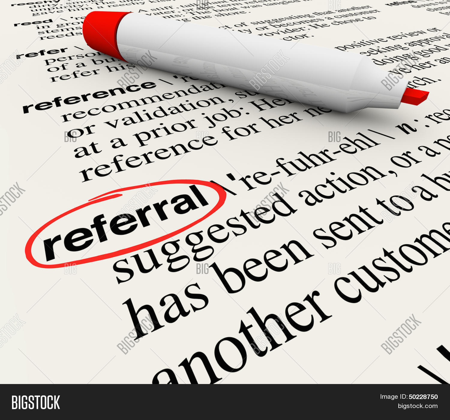 Word Referral Circled Image & Photo (Free Trial) | Bigstock