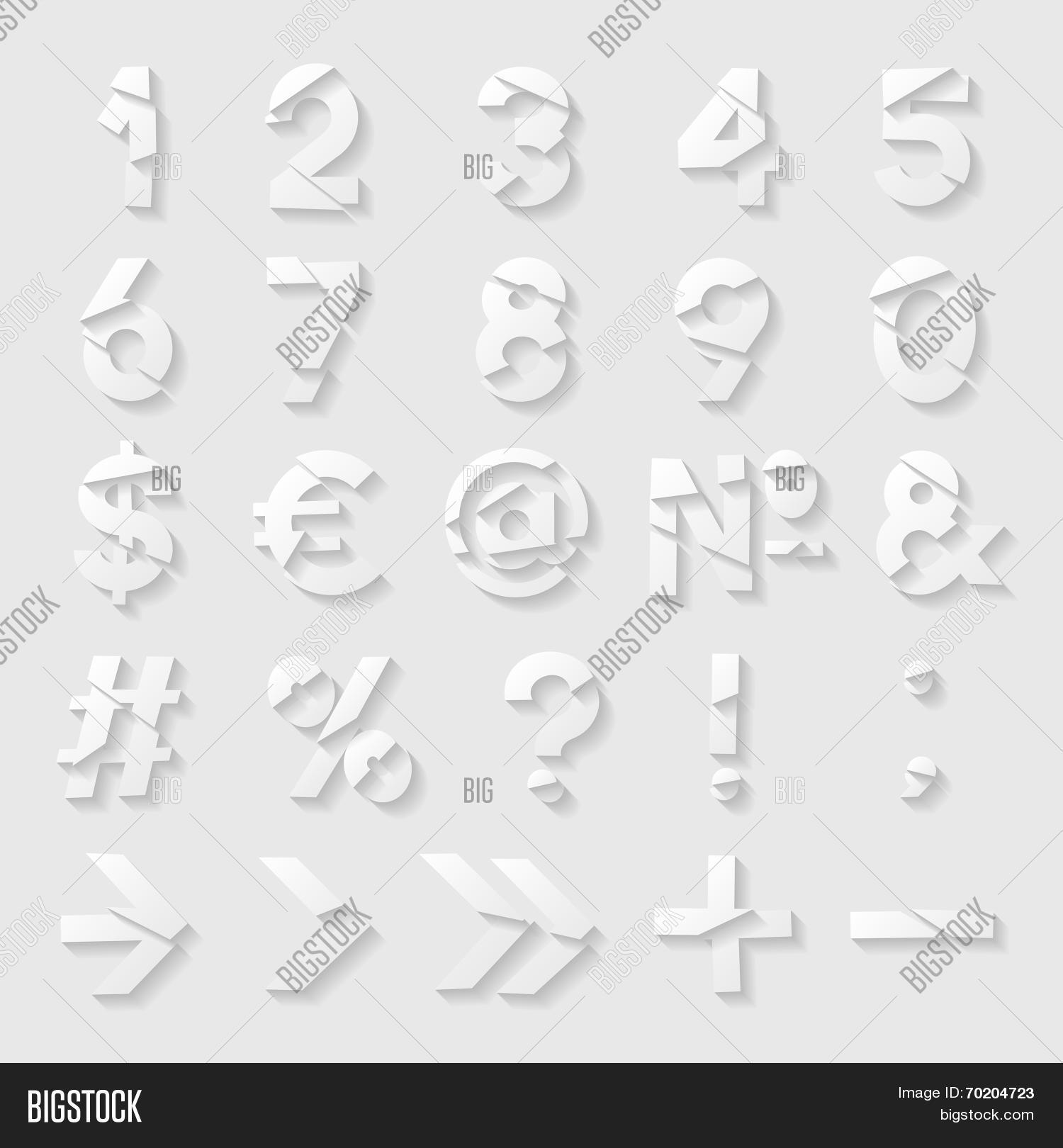 Paper Cut Numbers Vector & Photo (Free Trial) | Bigstock