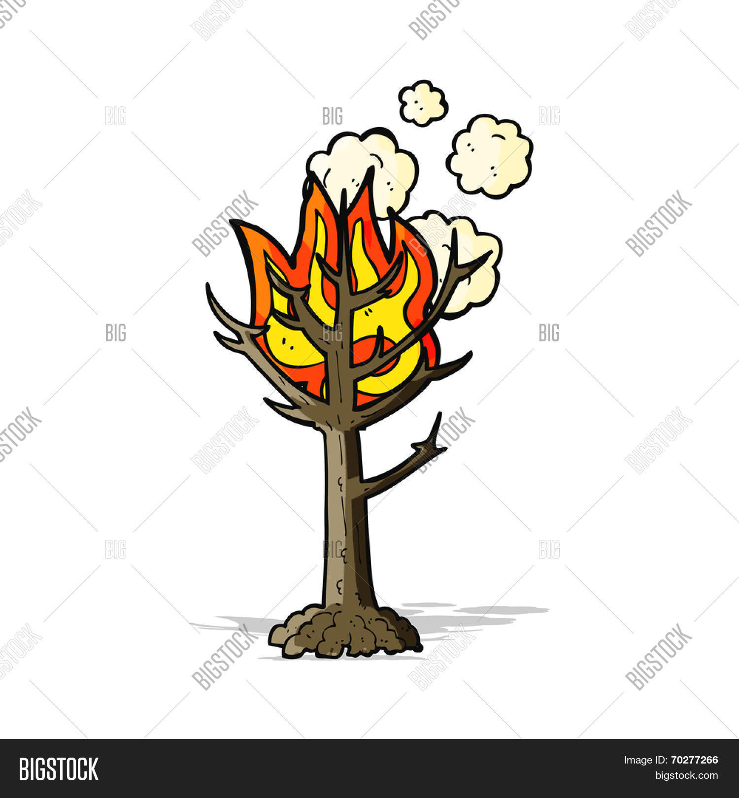 Cartoon Burnt Tree Vector & Photo (Free Trial) | Bigstock