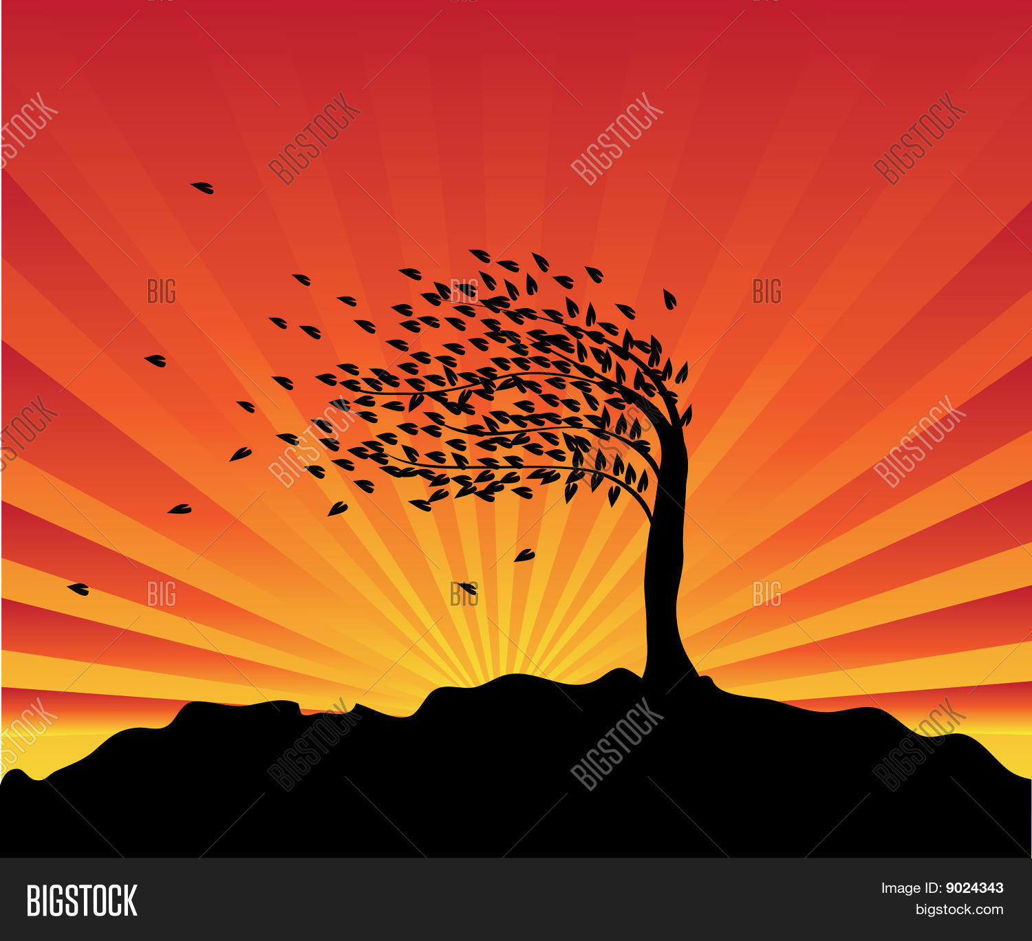 Tree Wind Vector & Photo (Free Trial) | Bigstock