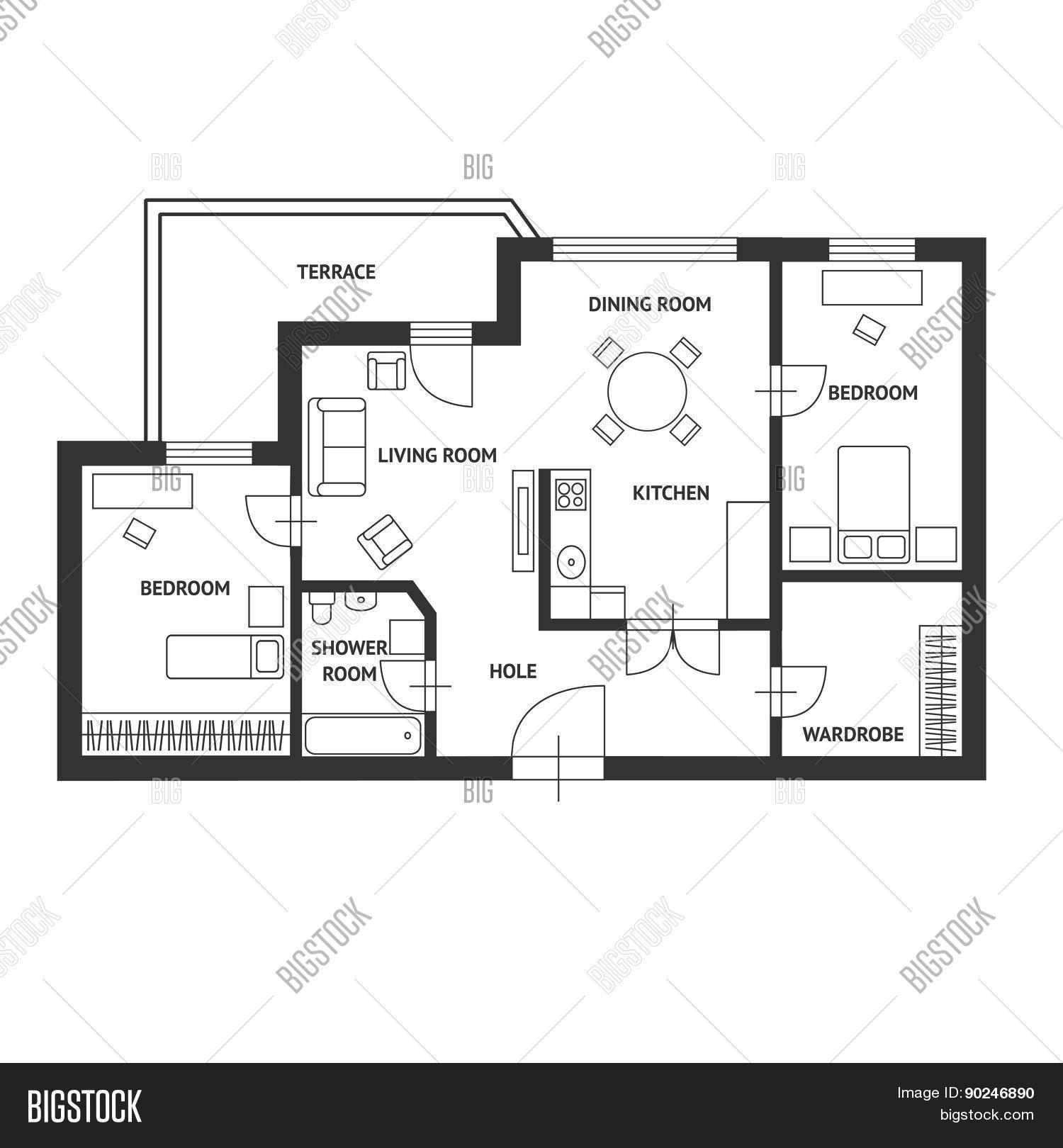 Vector Architect Plan Vector & Photo (Free Trial) | Bigstock