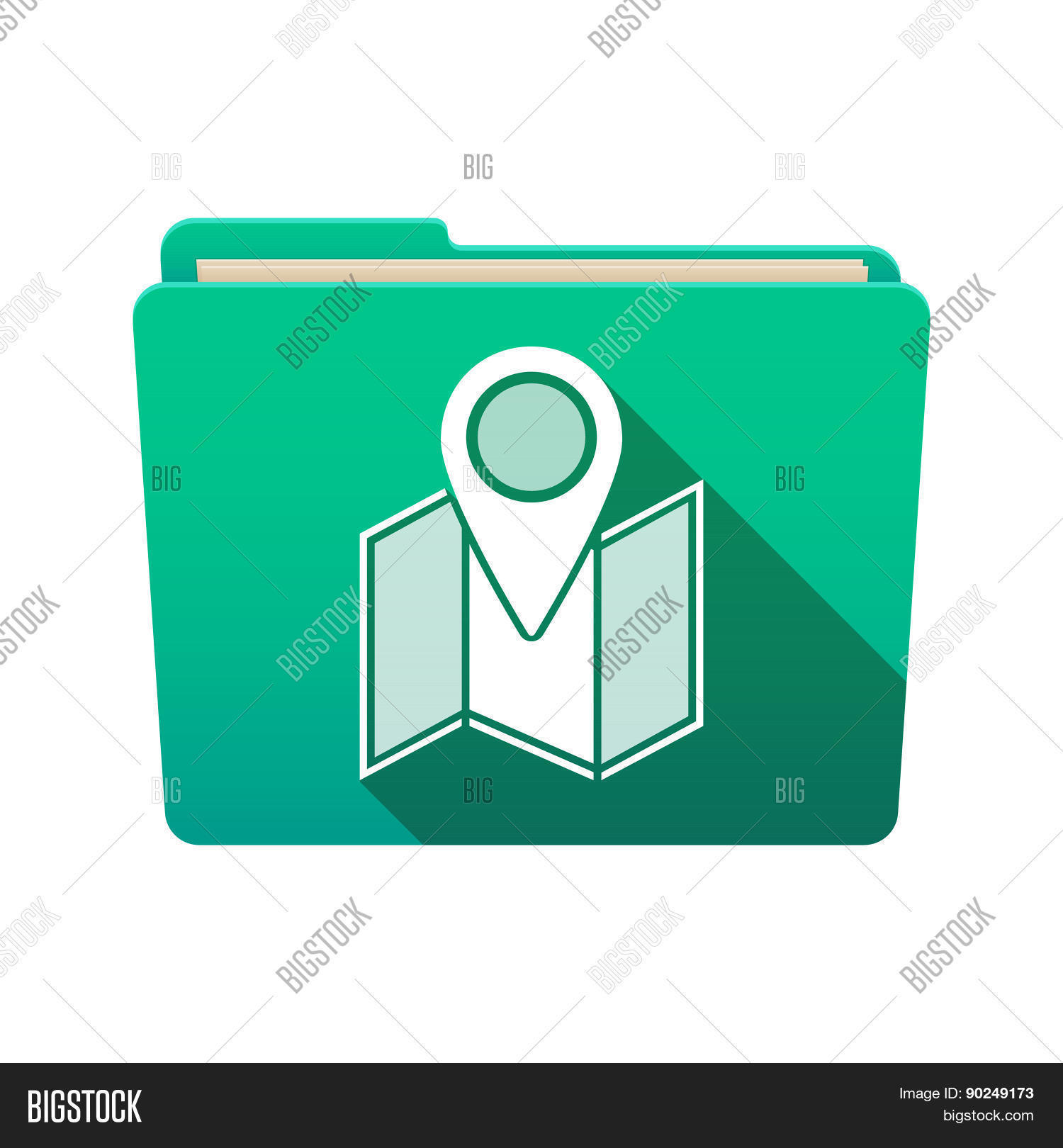 Folder Icon Map Vector & Photo (Free Trial) | Bigstock