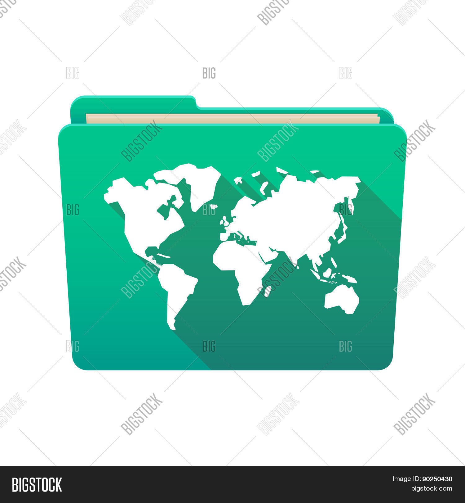Folder Icon World Map Vector & Photo (Free Trial) | Bigstock