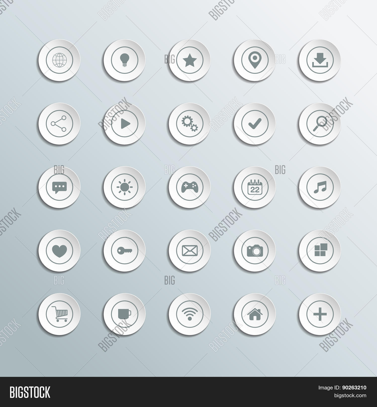 Set 3d Circle Icons Vector & Photo (Free Trial) | Bigstock