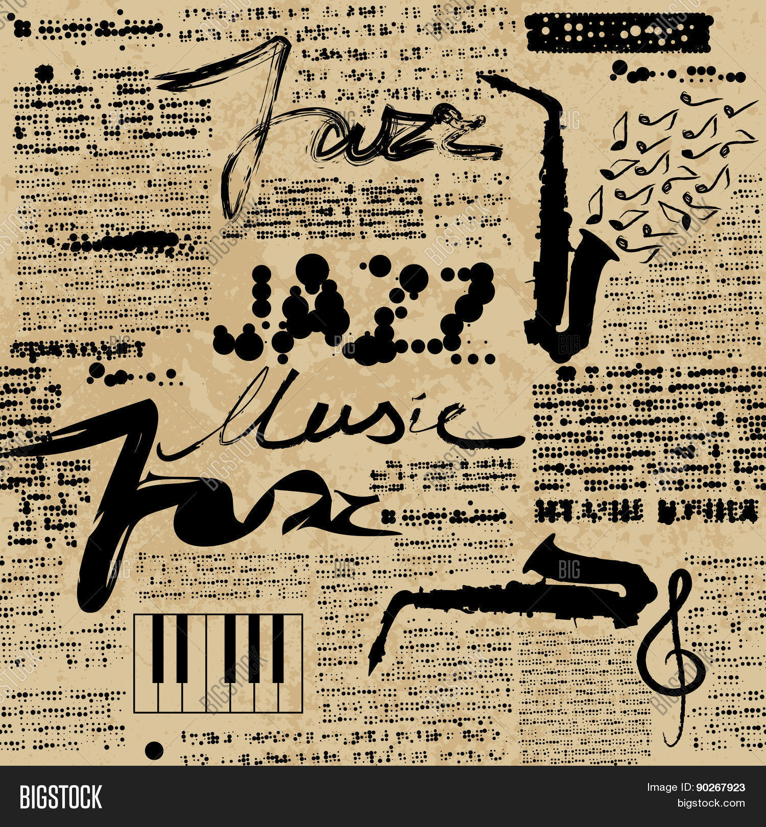 Newspaper Jazz Vector & Photo (Free Trial) | Bigstock