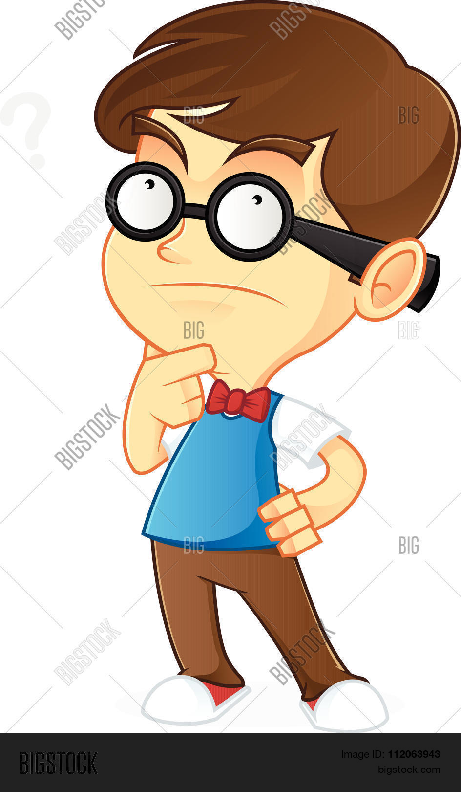 Nerd Geek Thinking Vector & Photo (Free Trial) | Bigstock