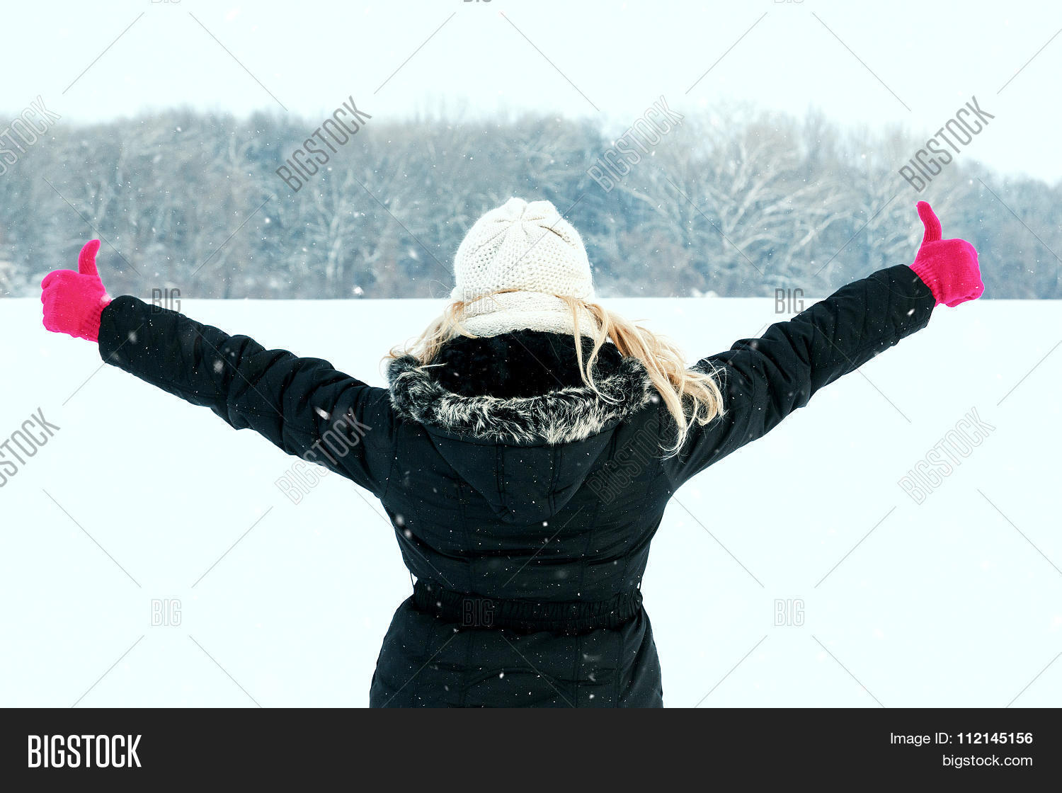 Woman Snow Showing Her Image & Photo (Free Trial) | Bigstock