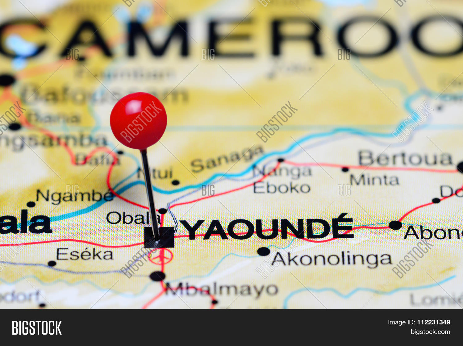 Yaounde Pinned On Map Image & Photo (Free Trial) | Bigstock