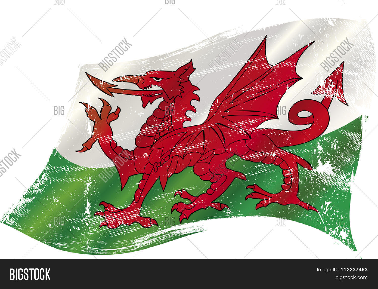 Welsh Grunge Waving Vector & Photo (Free Trial) | Bigstock