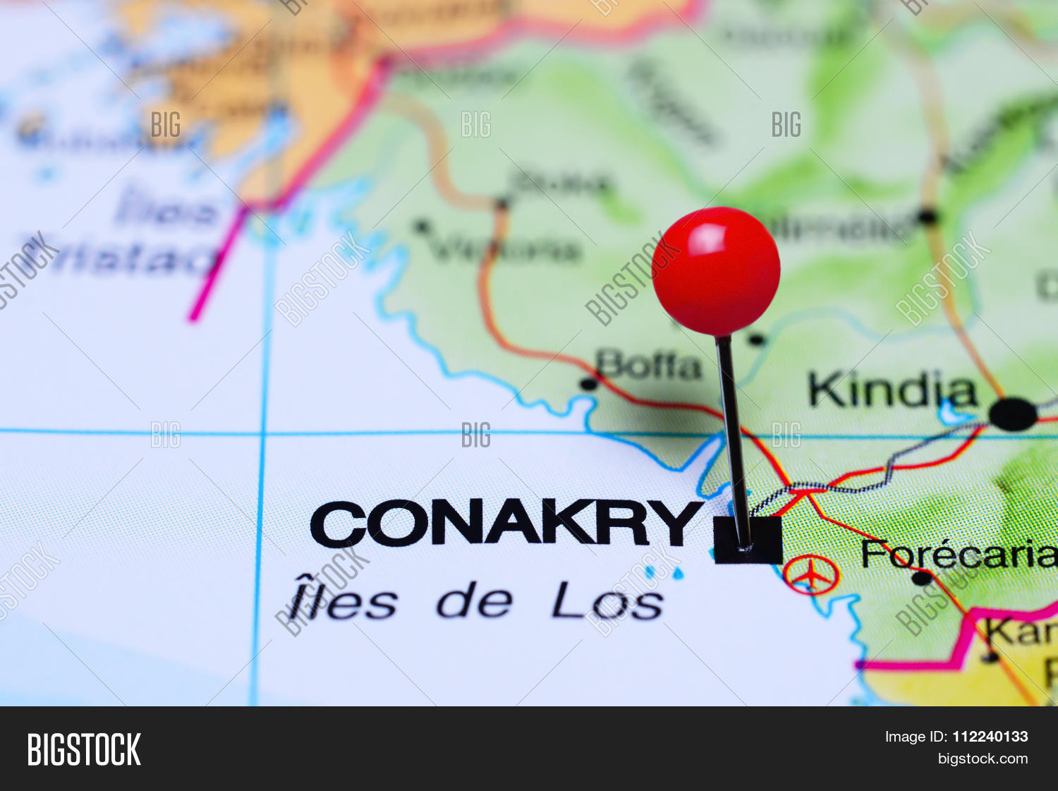Conakry Pinned On Map Image & Photo (Free Trial) | Bigstock