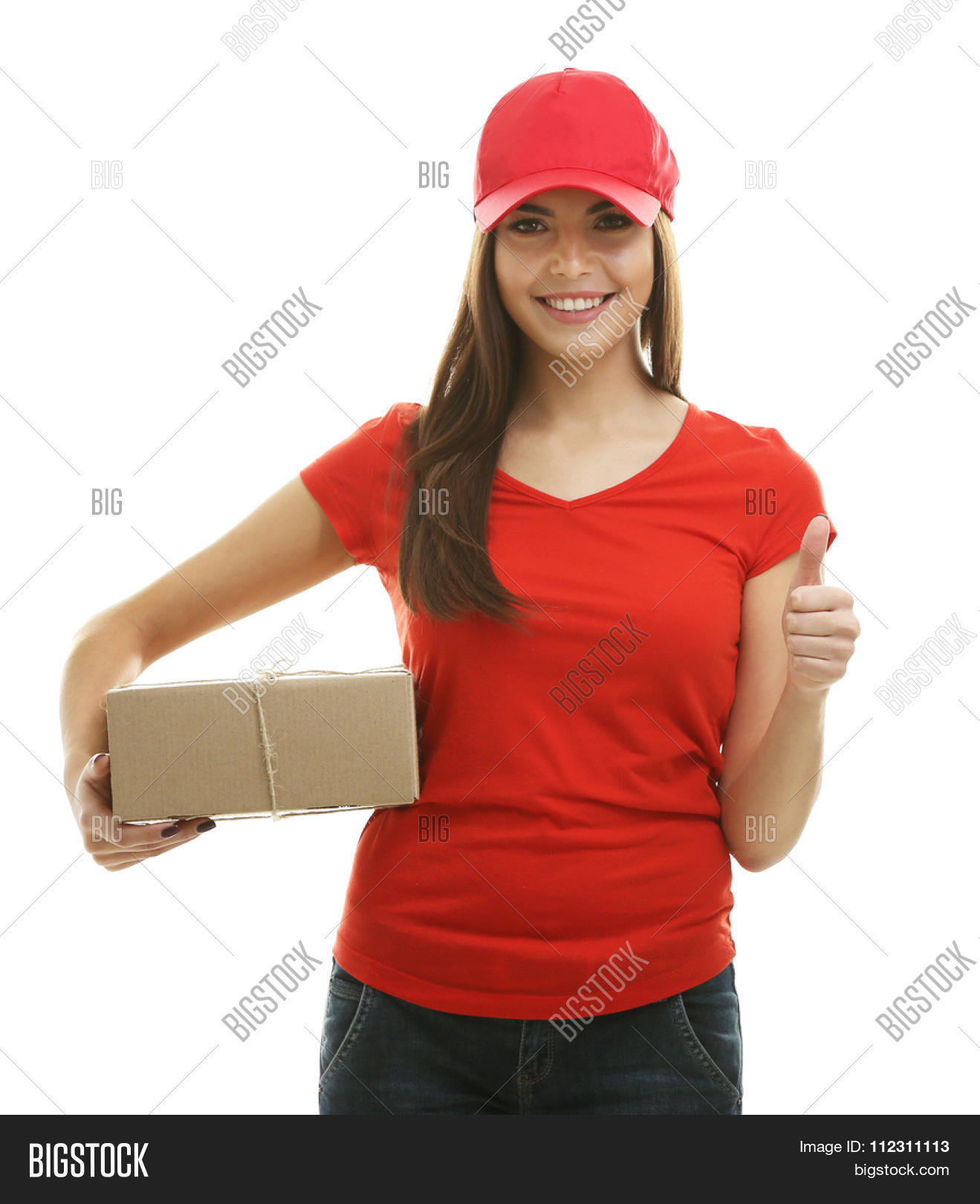 Delivery Woman Red Image & Photo (Free Trial) | Bigstock