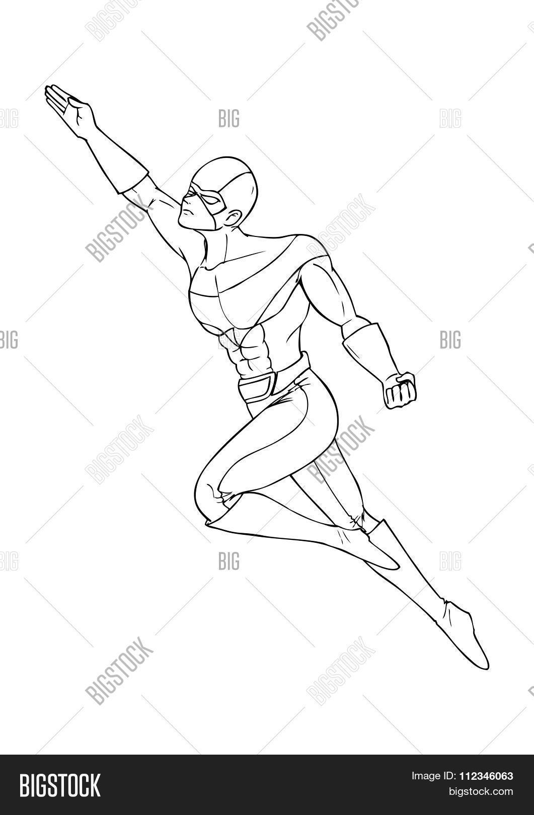 Flying Superhero Sketch