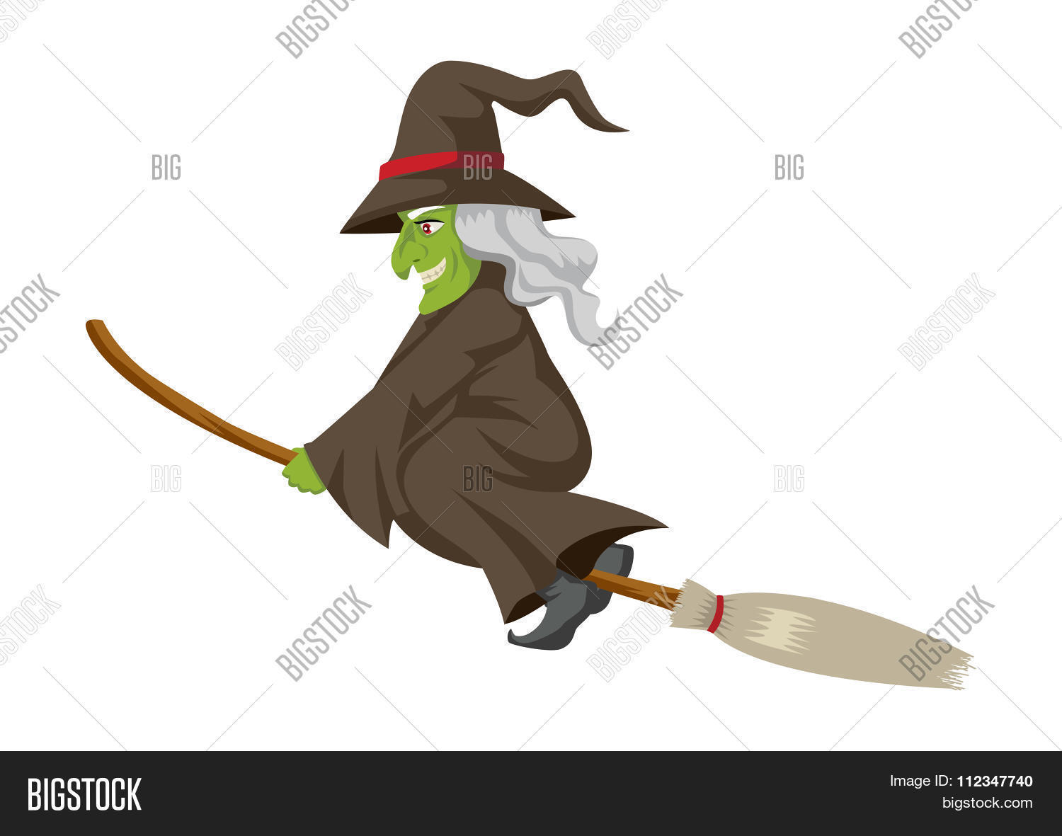 Cartoon Witch Flying Vector & Photo (Free Trial) | Bigstock