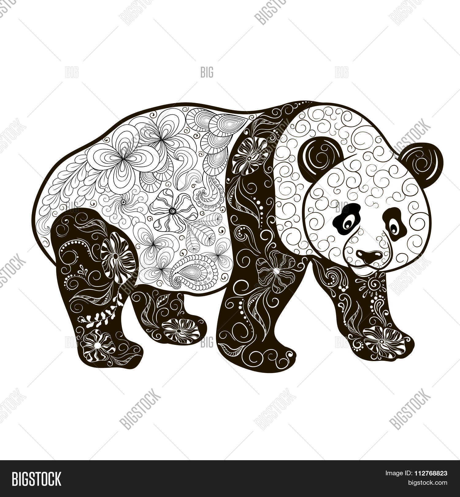 Panda Doodle Vector & Photo (Free Trial) | Bigstock