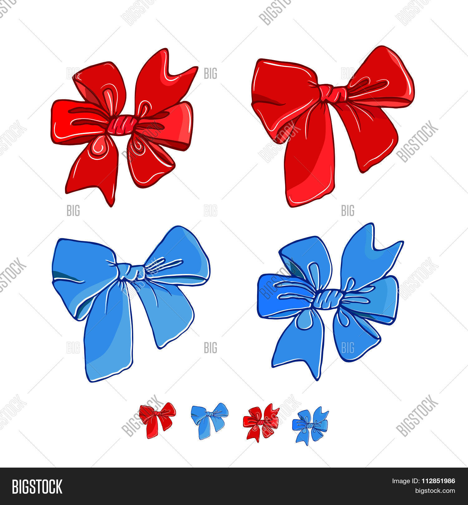 Red Blue Bow Vector Vector & Photo (Free Trial) | Bigstock