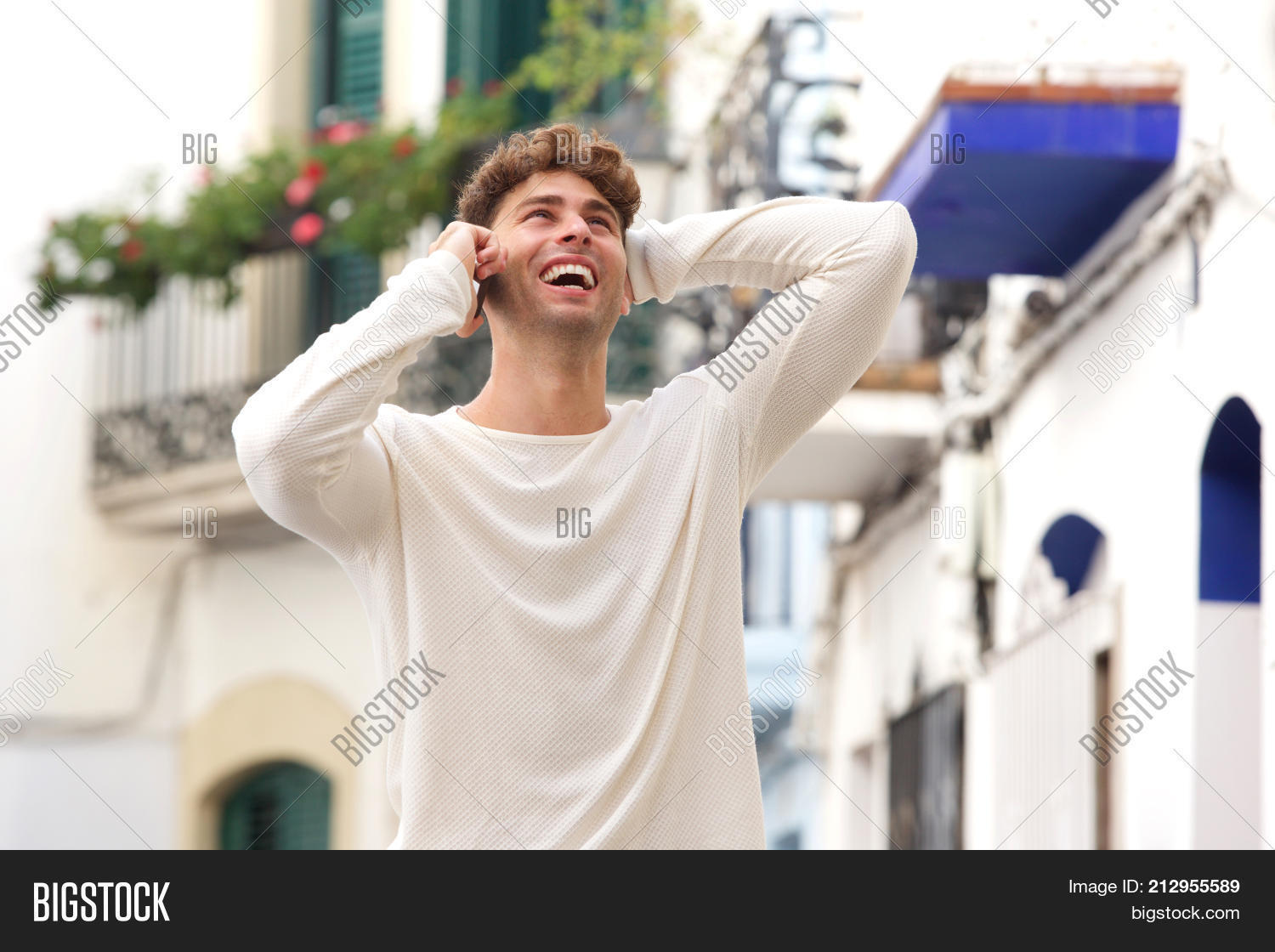 Laughing Man Hand Head Image & Photo (Free Trial) | Bigstock