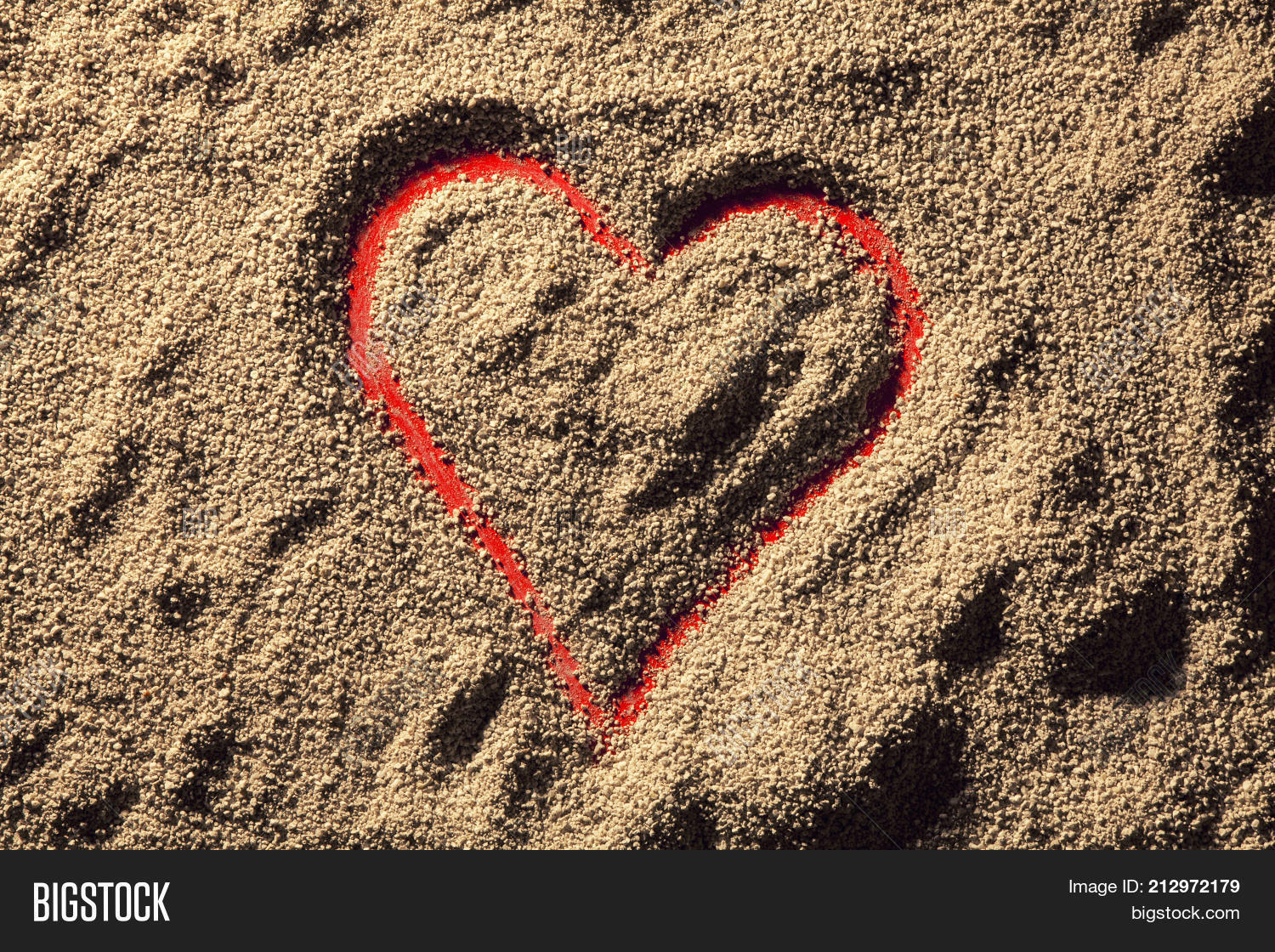 Red Heart Drawn Sand. Image & Photo (Free Trial) | Bigstock