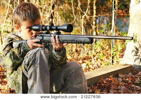 Little Boy Hunting Gun Image & Photo (Free Trial) | Bigstock
