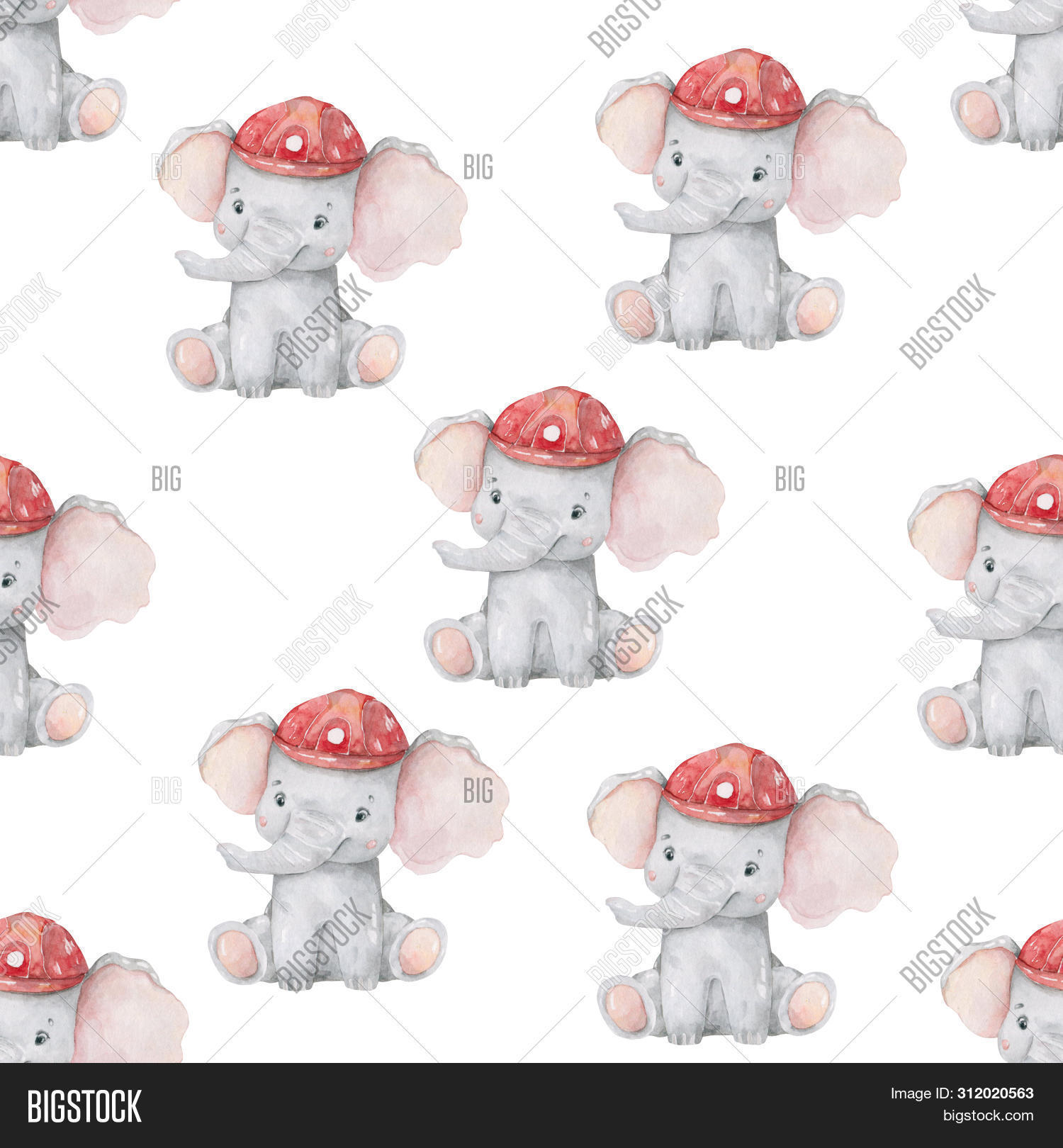 Cute Elephant Pattern Image & Photo (Free Trial) | Bigstock