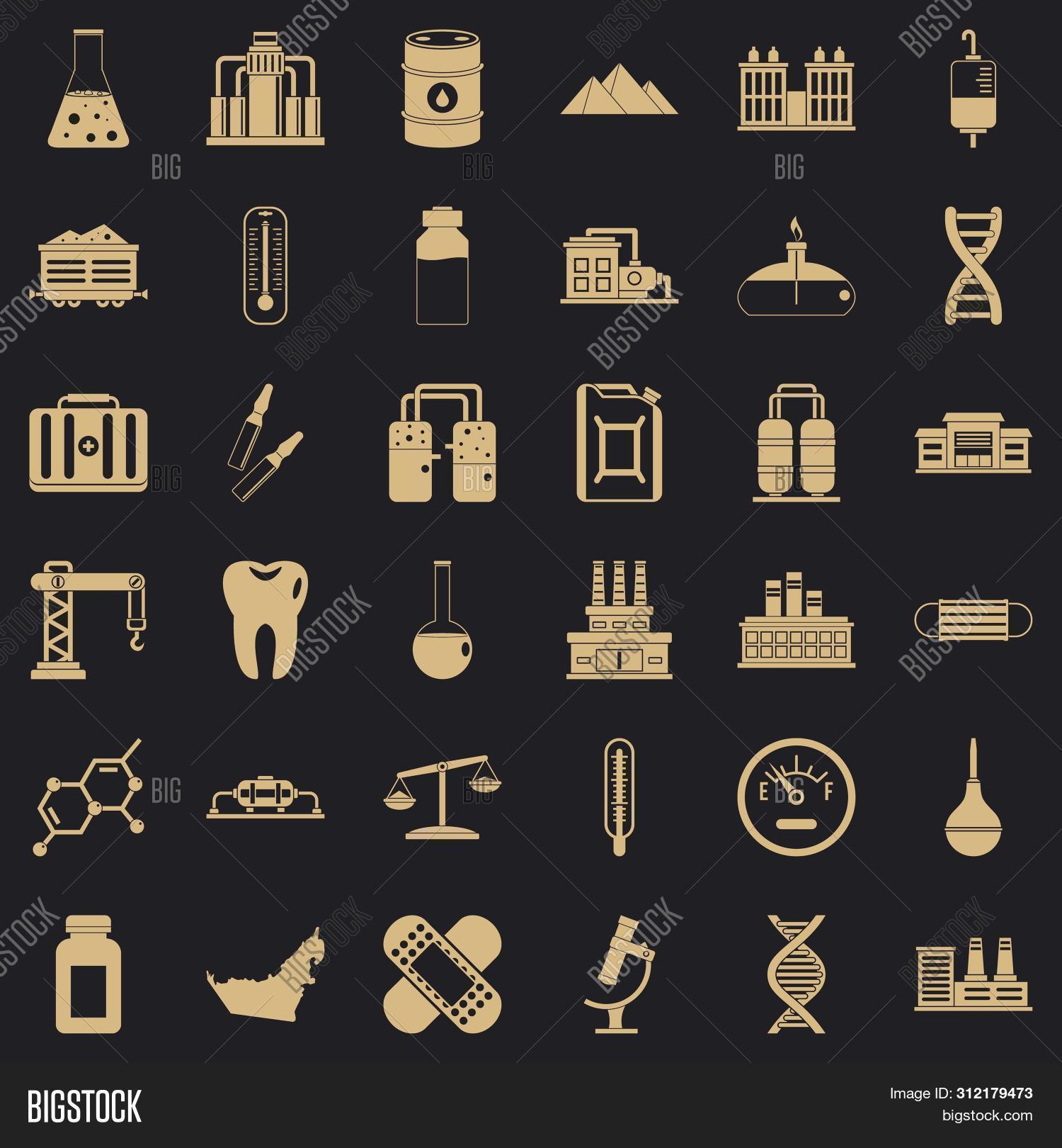 Chemical Plant Icons Image & Photo (Free Trial) | Bigstock
