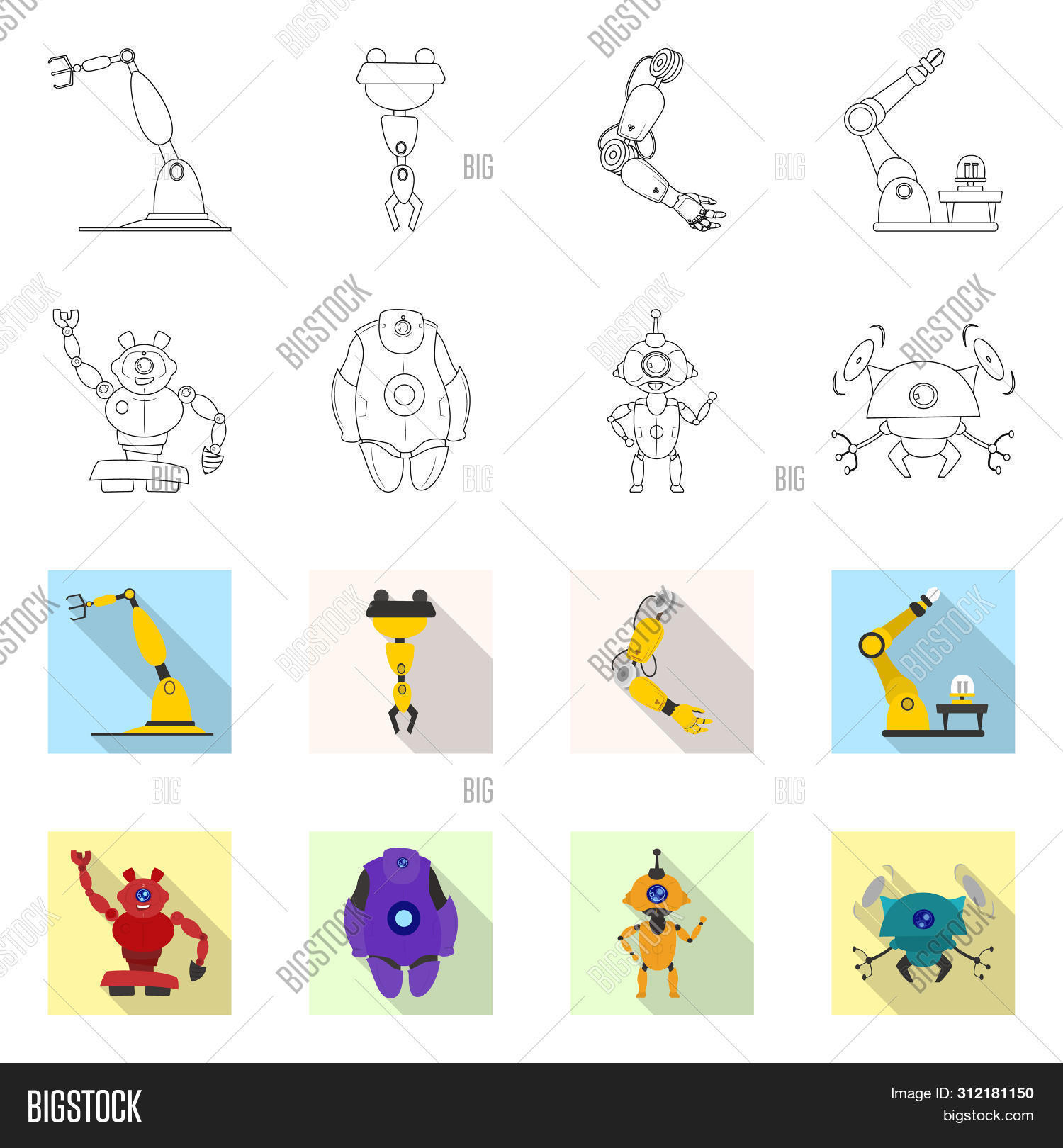 Bitmap Design Robot Image & Photo (Free Trial) | Bigstock