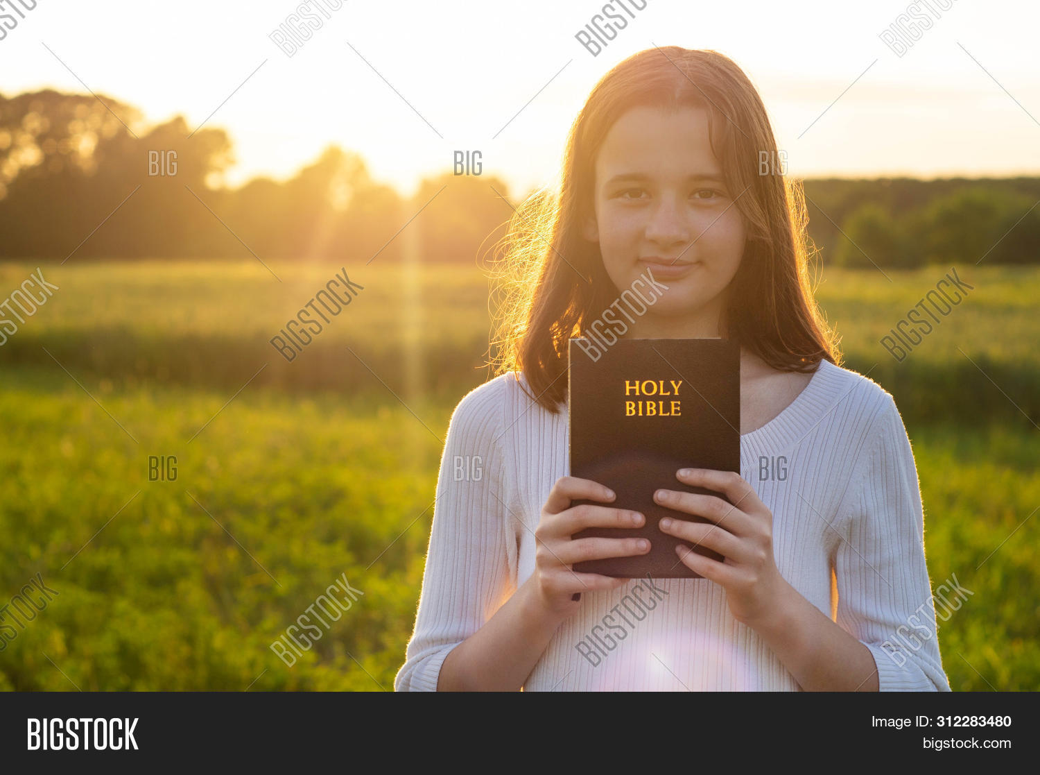 Christian Girl With Bible