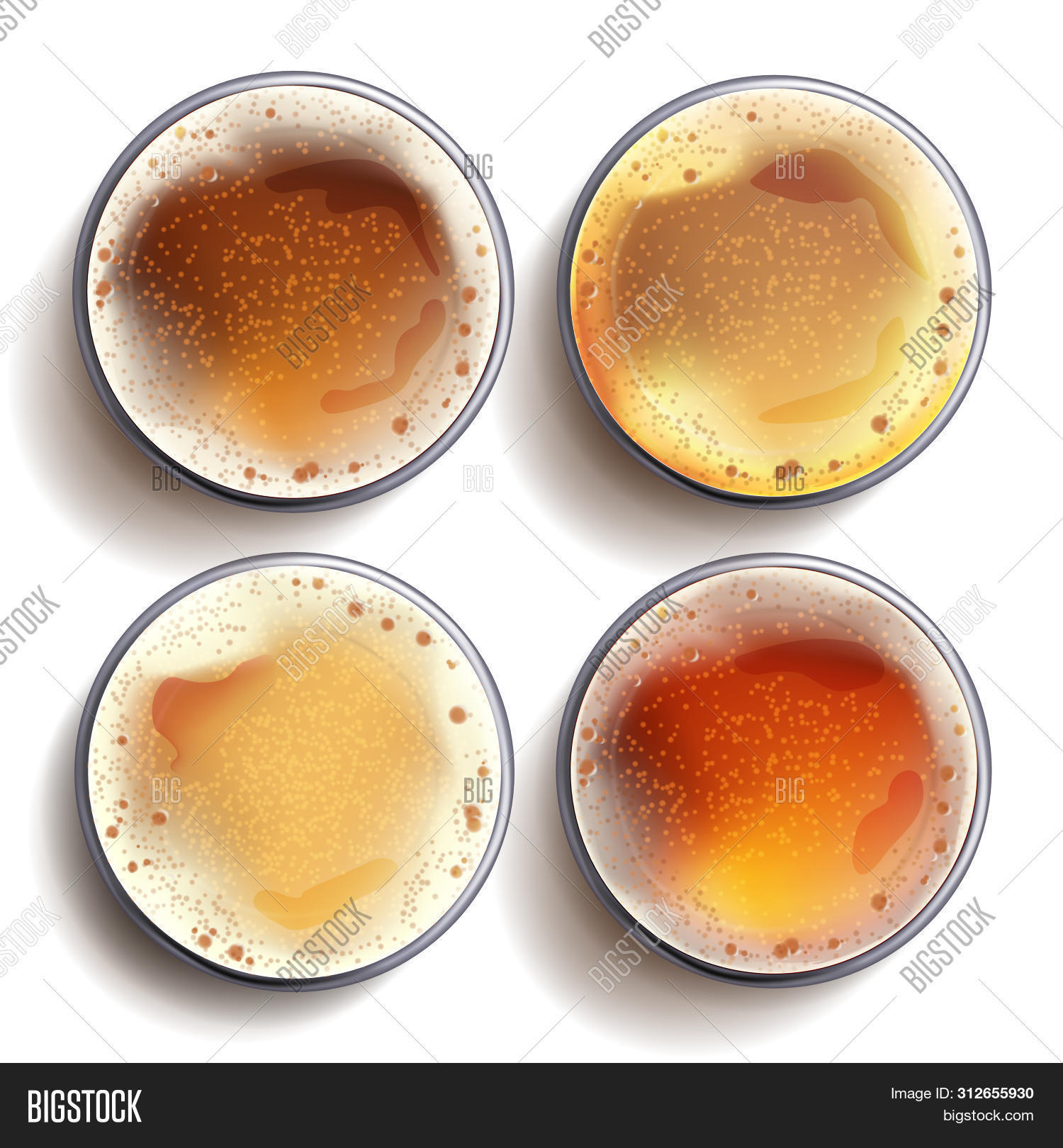 Beer Glass Top View Image And Photo Free Trial Bigstock
