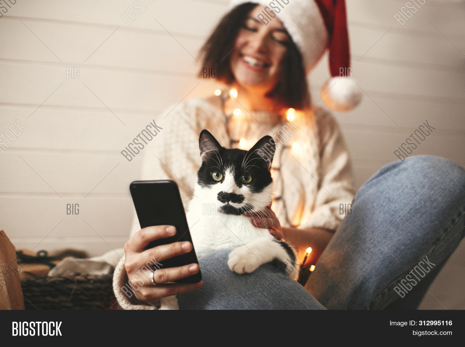 Cute Cat Looking Phone Image & Photo (Free Trial) | Bigstock