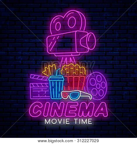 Neon Sign Movie Vector & Photo (Free Trial) | Bigstock