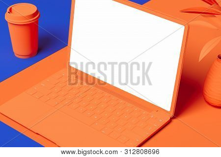 Orange Laptop White Image & Photo (Free Trial) | Bigstock