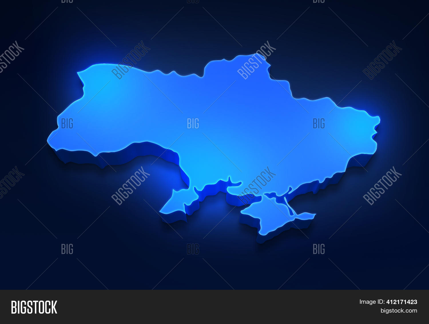Blue 3d Map Ukraine Image & Photo (Free Trial) | Bigstock