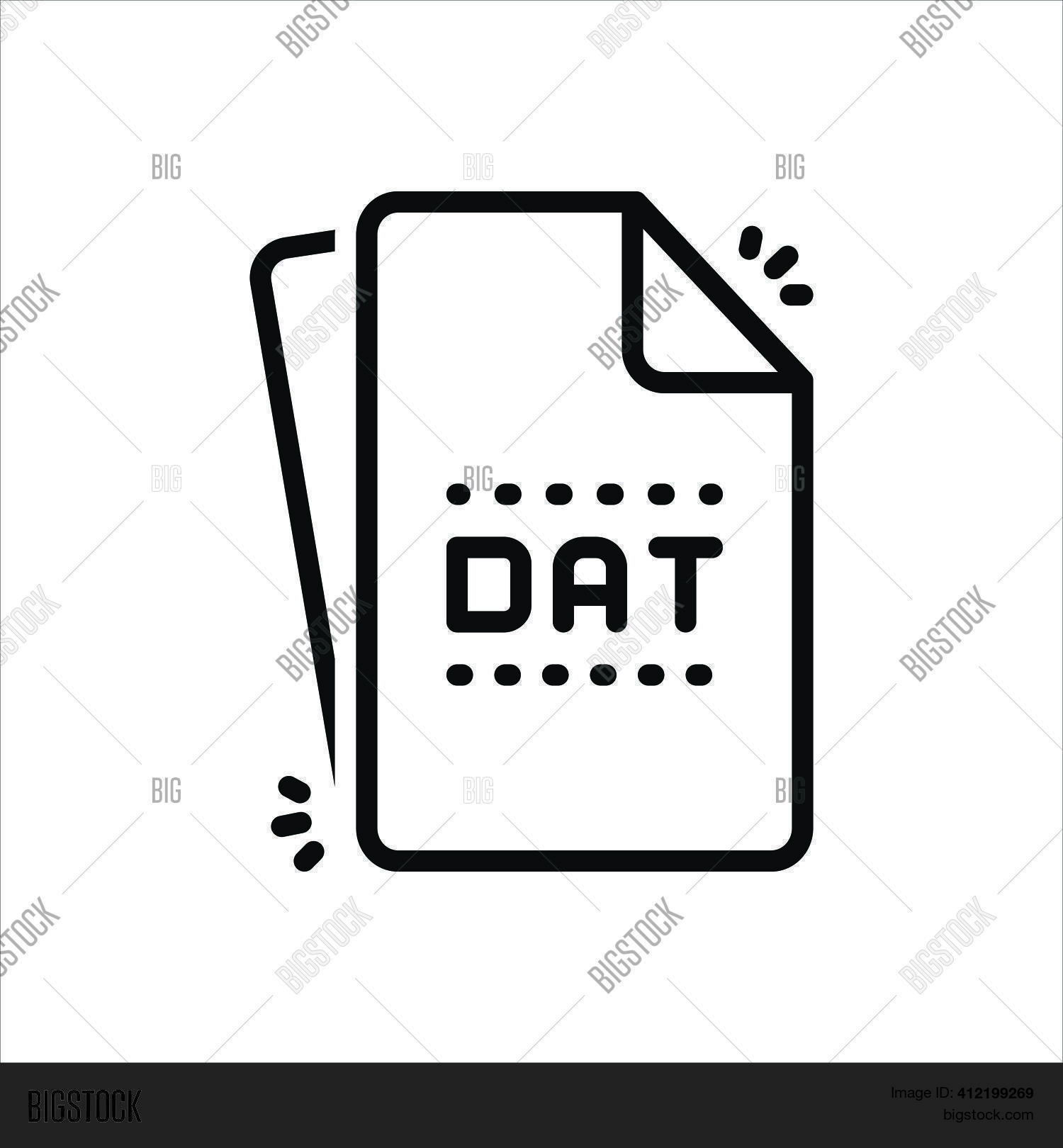 Black Line Icon Dat Vector & Photo (Free Trial) | Bigstock