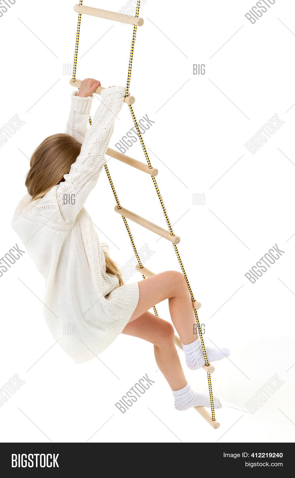 Girl Climbs Rope Image & Photo (Free Trial) | Bigstock