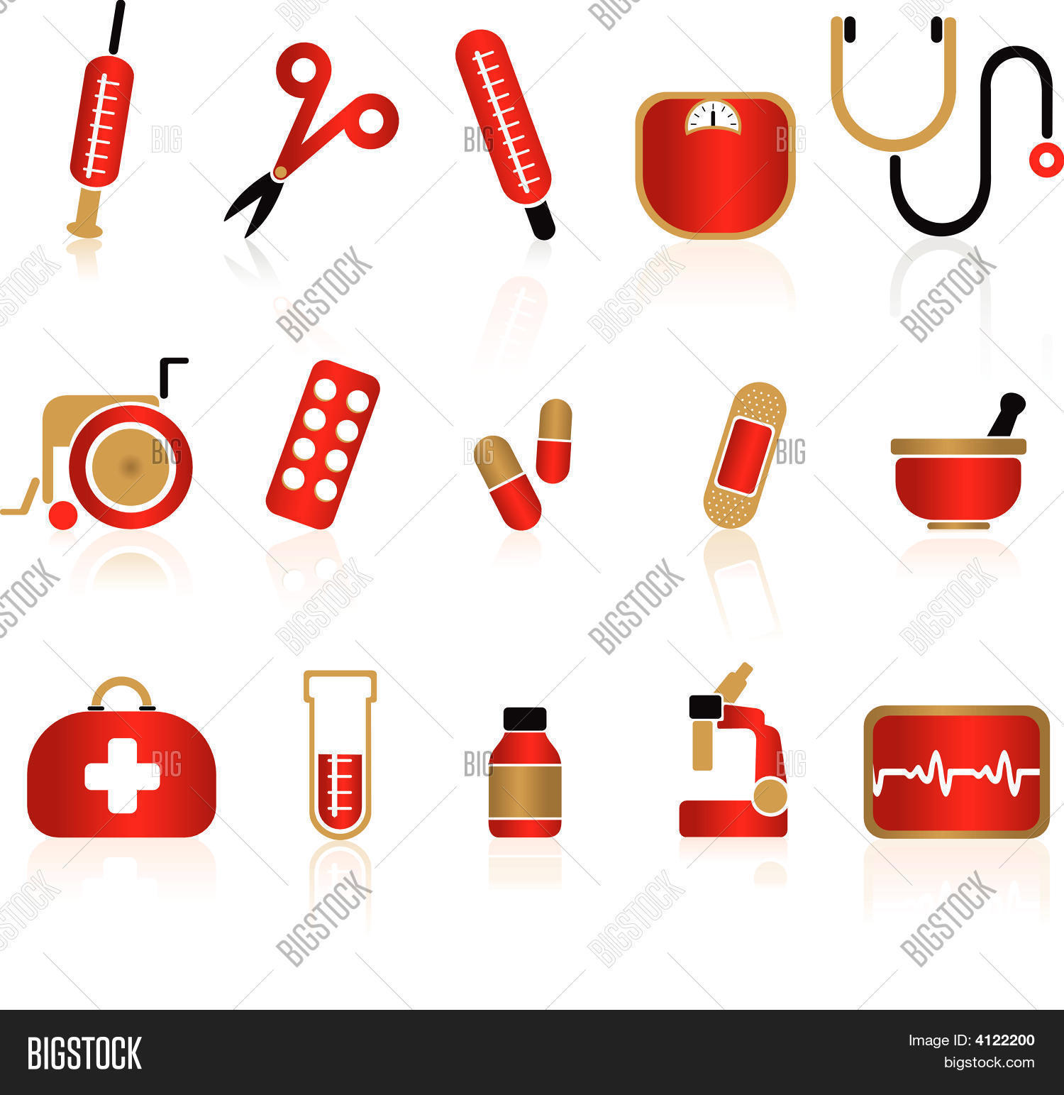 Medical Icons Red Vector & Photo (Free Trial) | Bigstock
