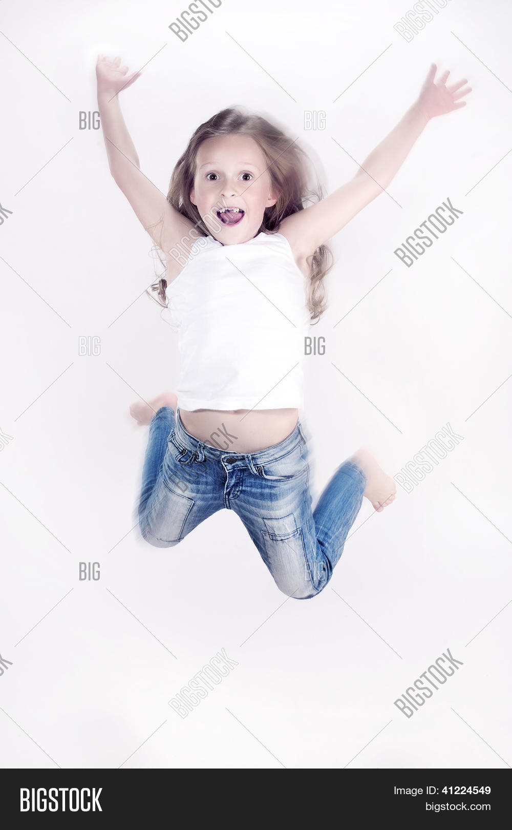 Little Girl Jumping Image & Photo (Free Trial) | Bigstock
