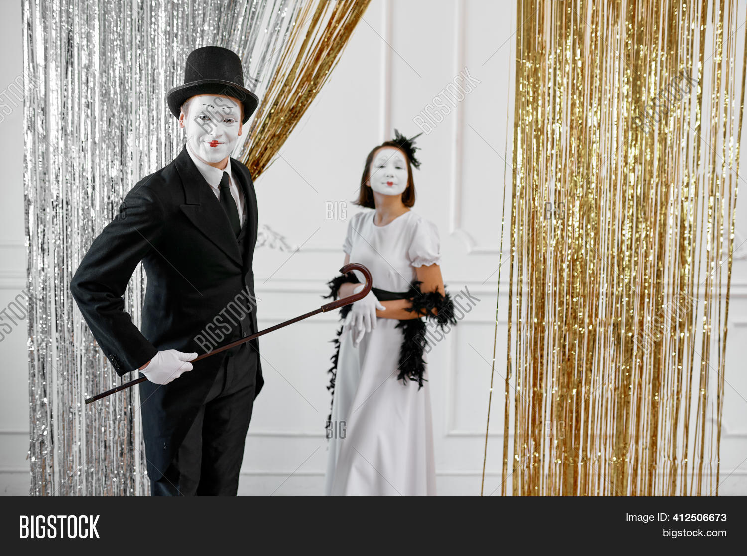 Two Mime Artists, Lady Image & Photo (Free Trial) | Bigstock