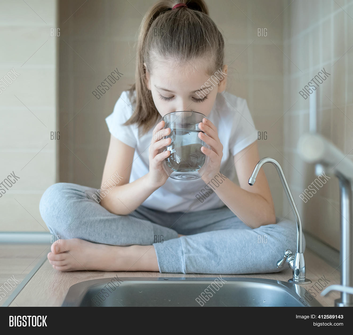 Glass Clean Water Kids Image & Photo (Free Trial) | Bigstock