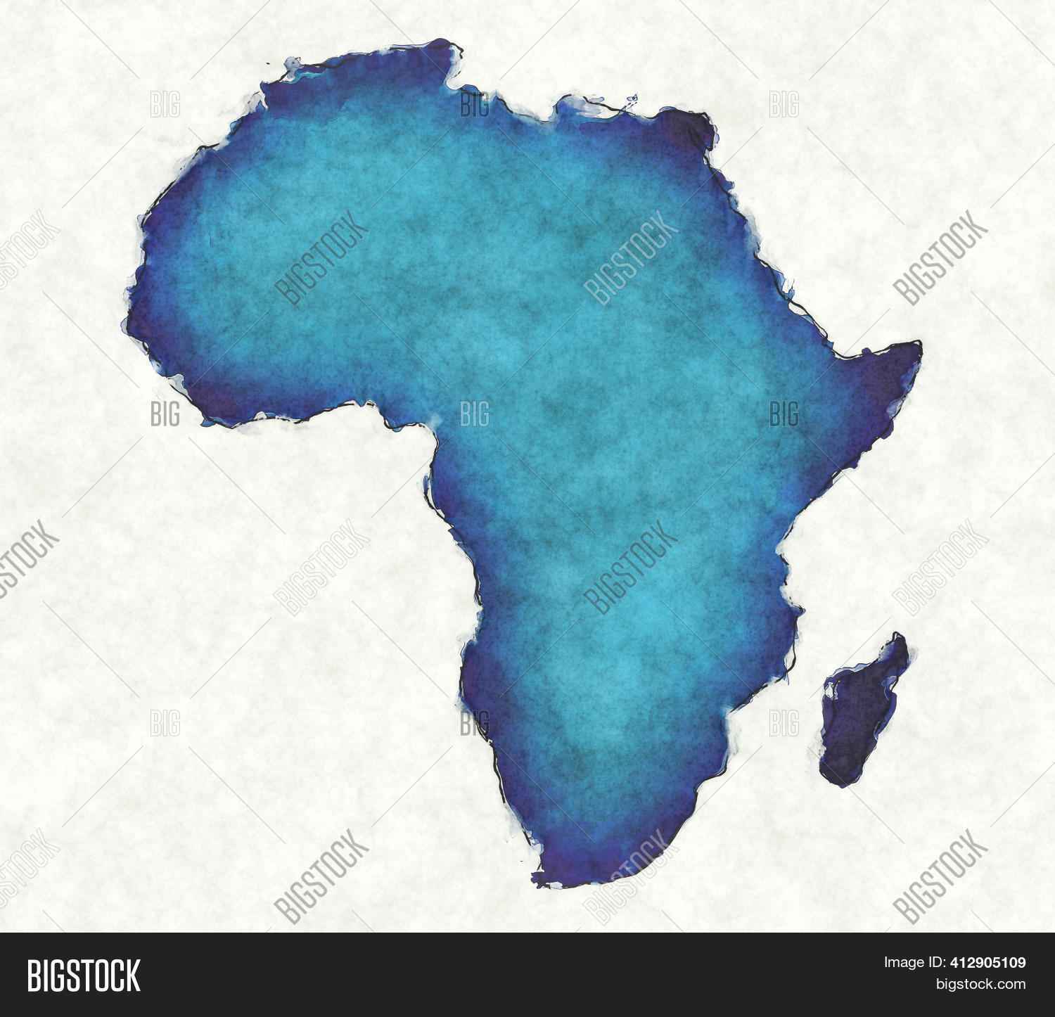 Africa Map Drawn Lines Image & Photo (Free Trial) | Bigstock