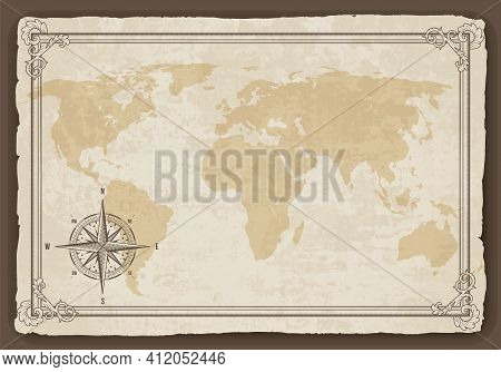 Old Map Frame Retro Vector & Photo (Free Trial) | Bigstock