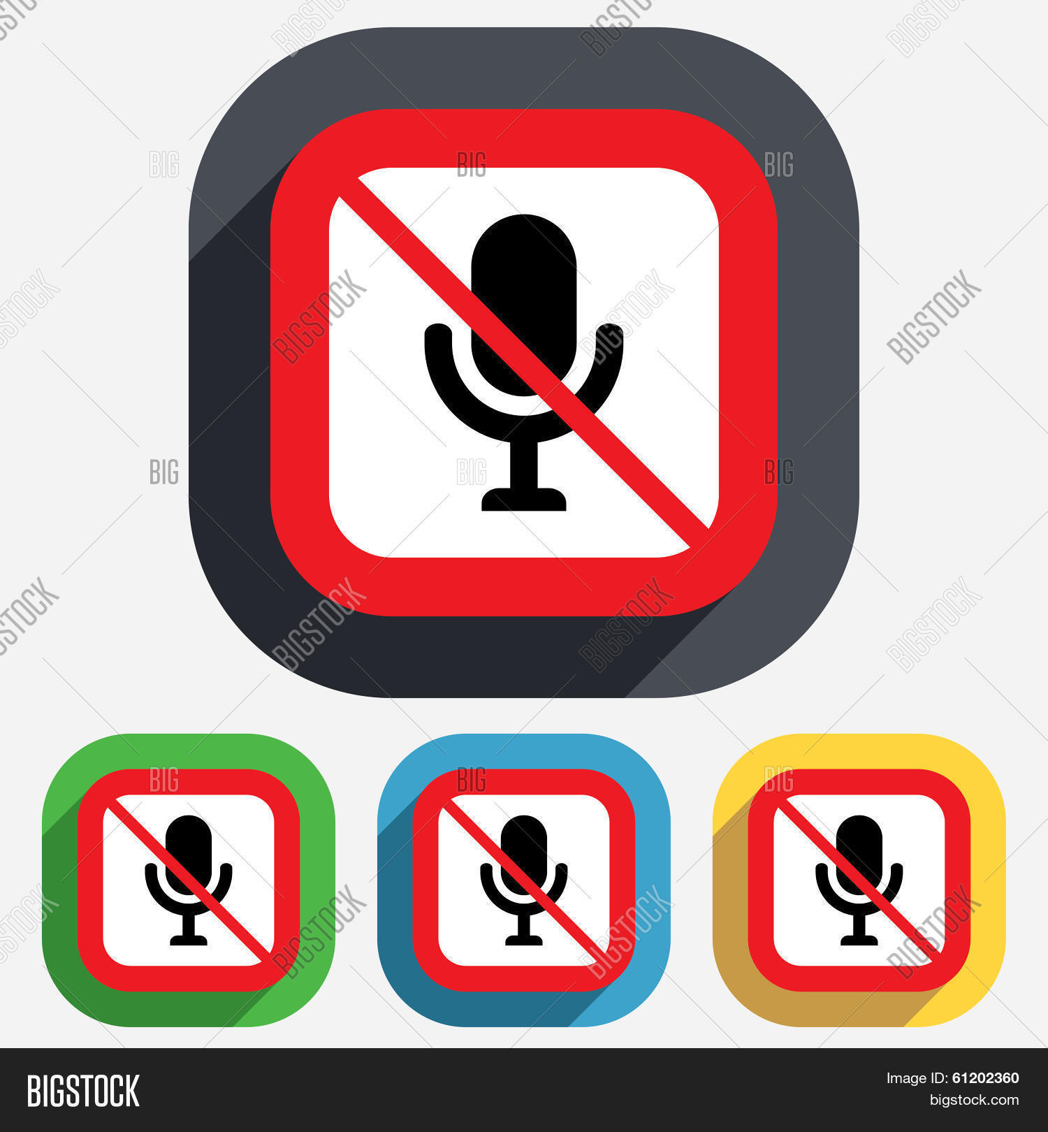 No Microphone Icon. Vector & Photo (Free Trial) | Bigstock