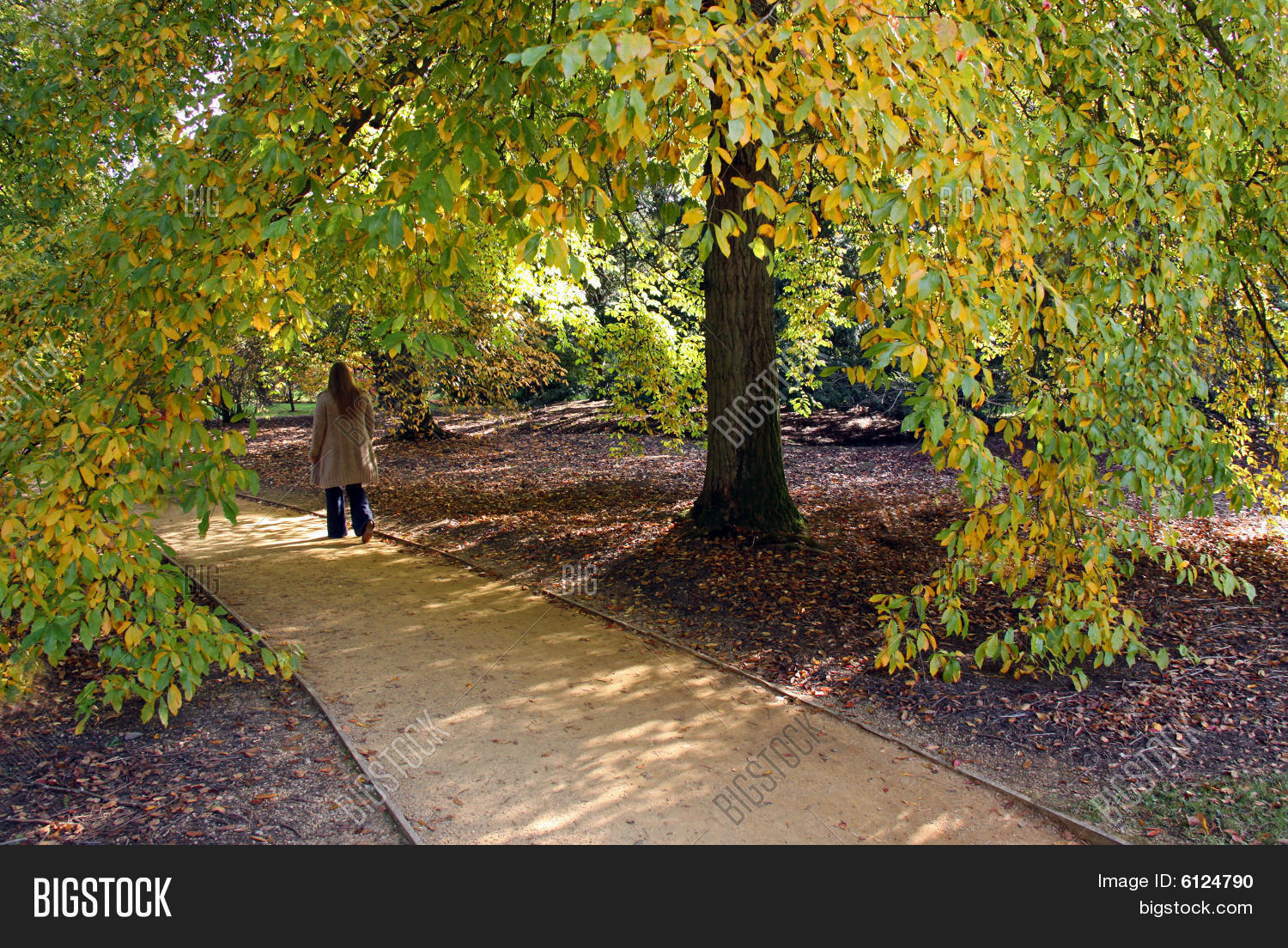 Lady Walking Down Path Image & Photo (Free Trial) | Bigstock