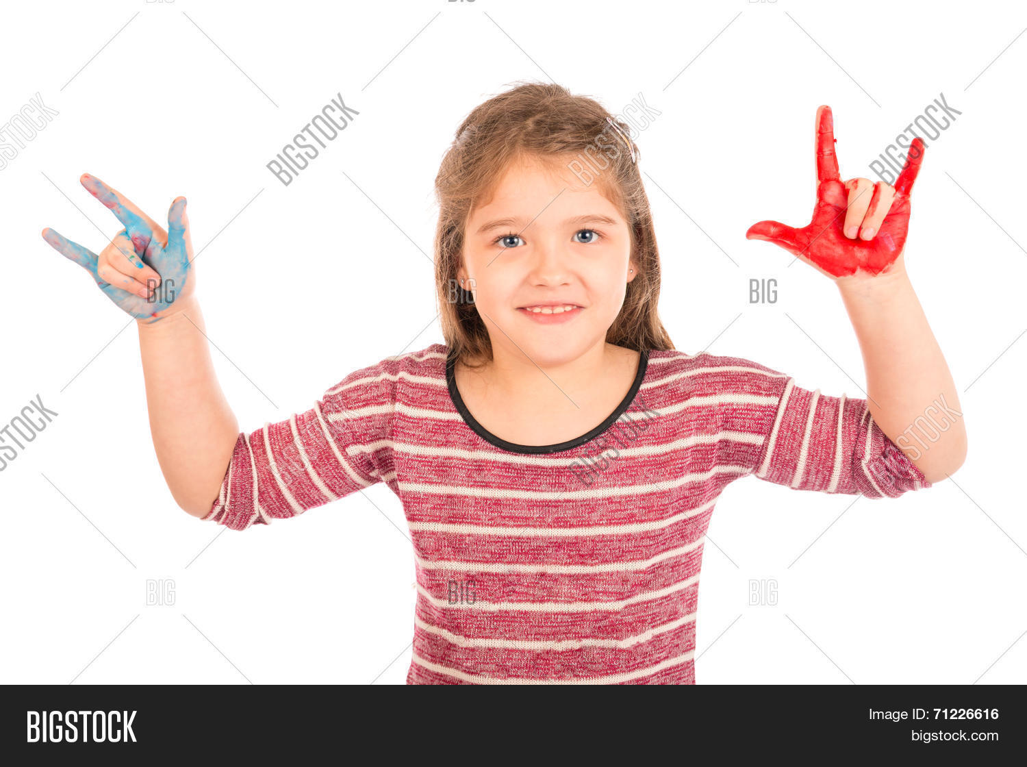 Little Girl Doing Rock Image & Photo (Free Trial) | Bigstock