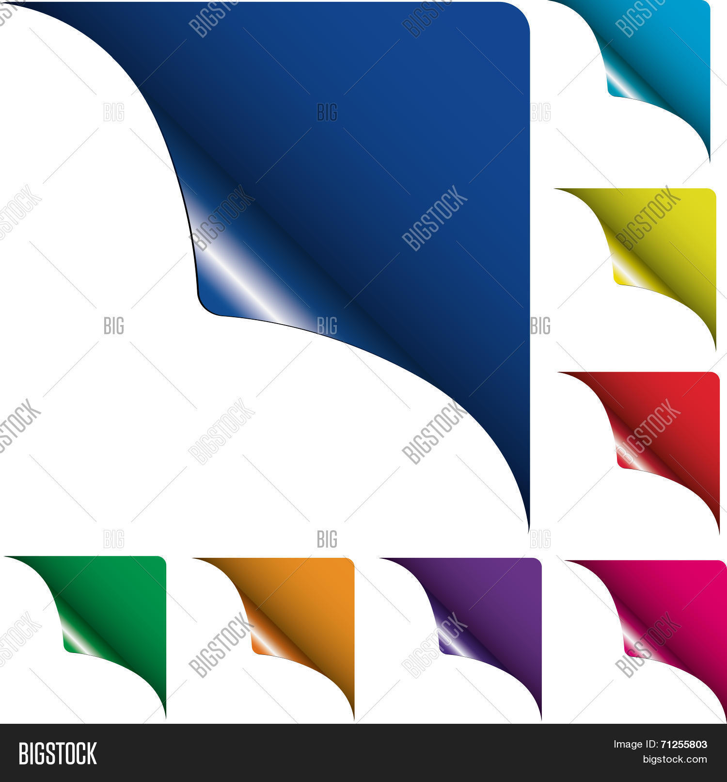 Set Curled Corner Vector & Photo (Free Trial) | Bigstock